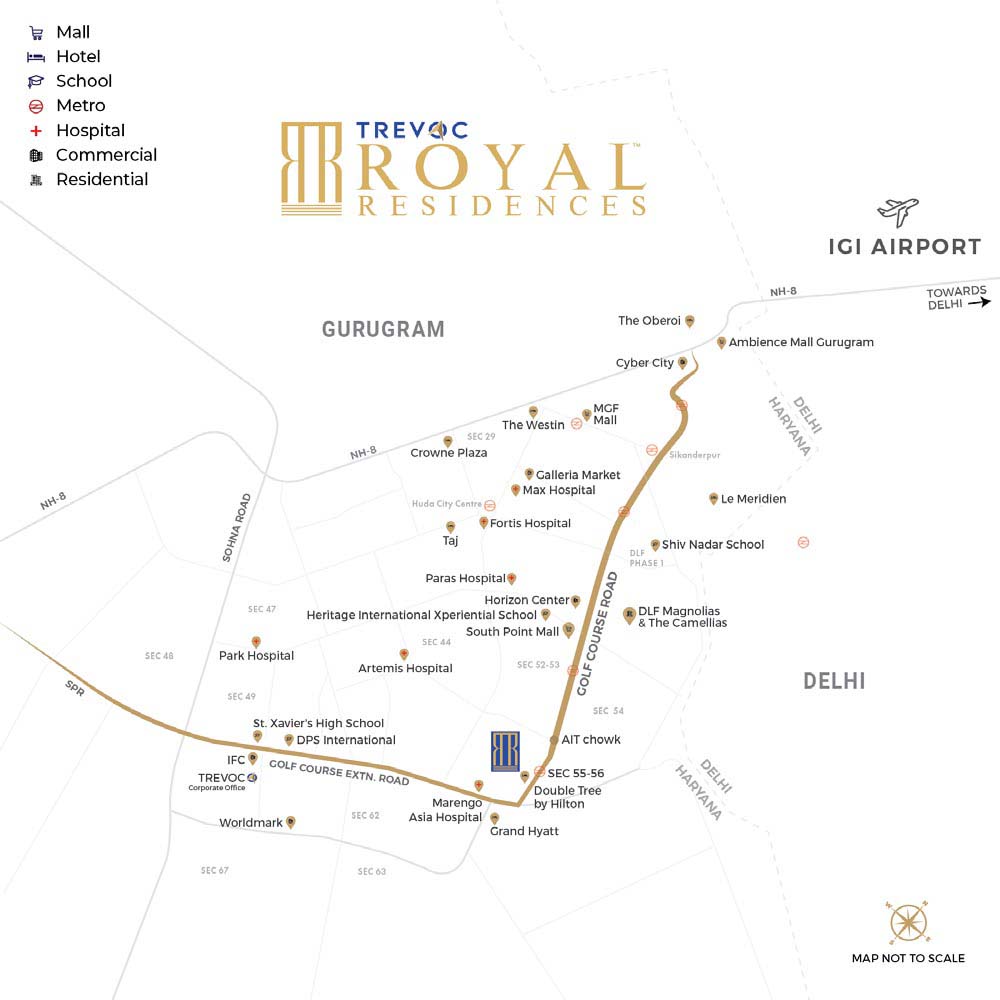TREVOC Royal Residences Sector 56 Gurgaon - 3/4BHK